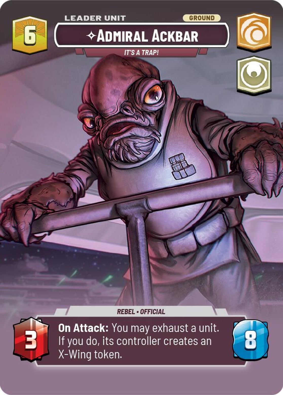 Admiral Ackbar - It's A Trap! - Star Wars Unlimited DB