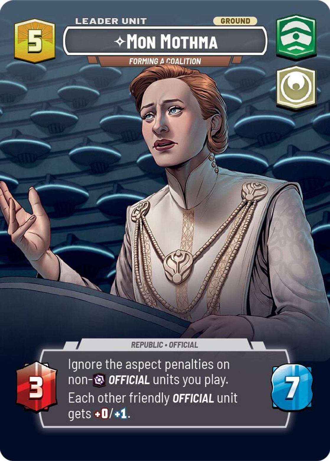 Mon Mothma - Forming a Coalition - Star Wars Unlimited DB