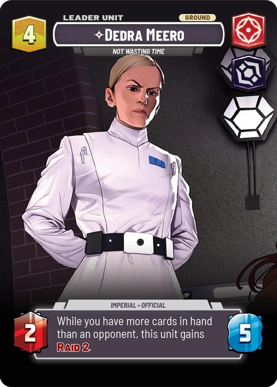 Dedra Meero - Not Wasting Time - Star Wars Unlimited DB